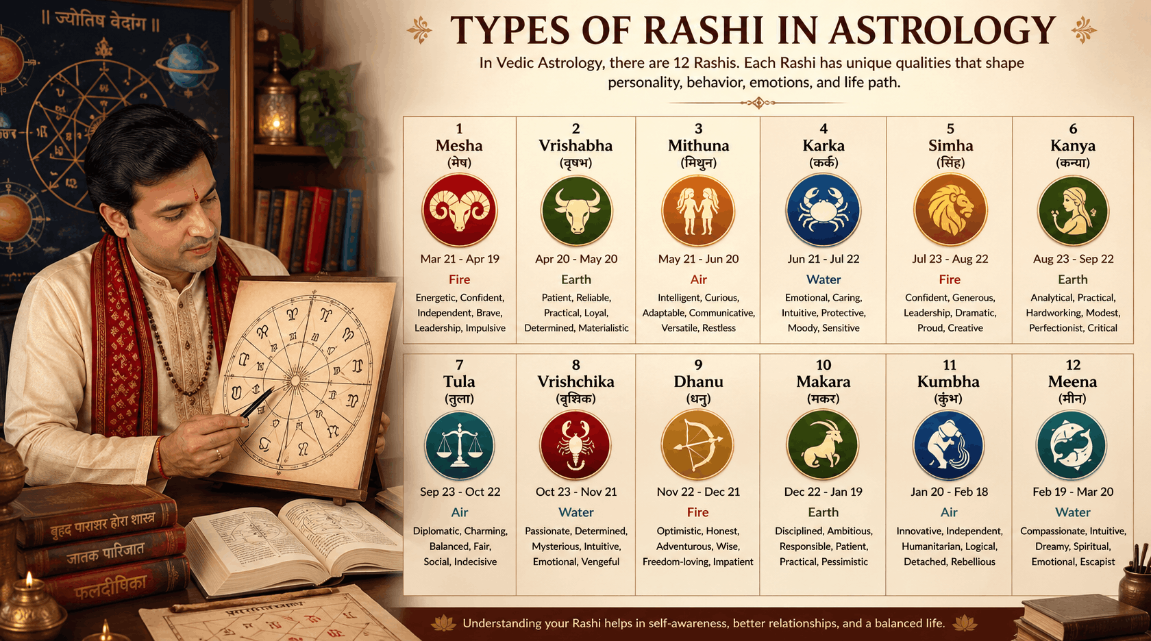 What Is Rashi in Astrology Meaning Types Significance 2026